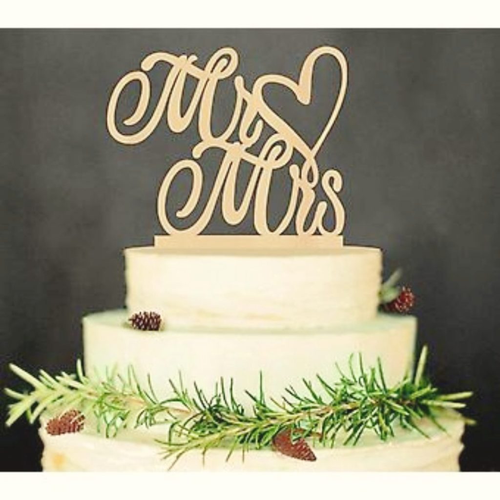 ‘Mr Mrs’ Wooden Cake Topper - To Have & to Hold