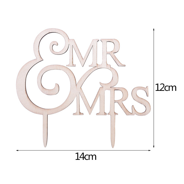 ‘Mr & Mrs' Script Wooden Cake Topper - To Have & to Hold